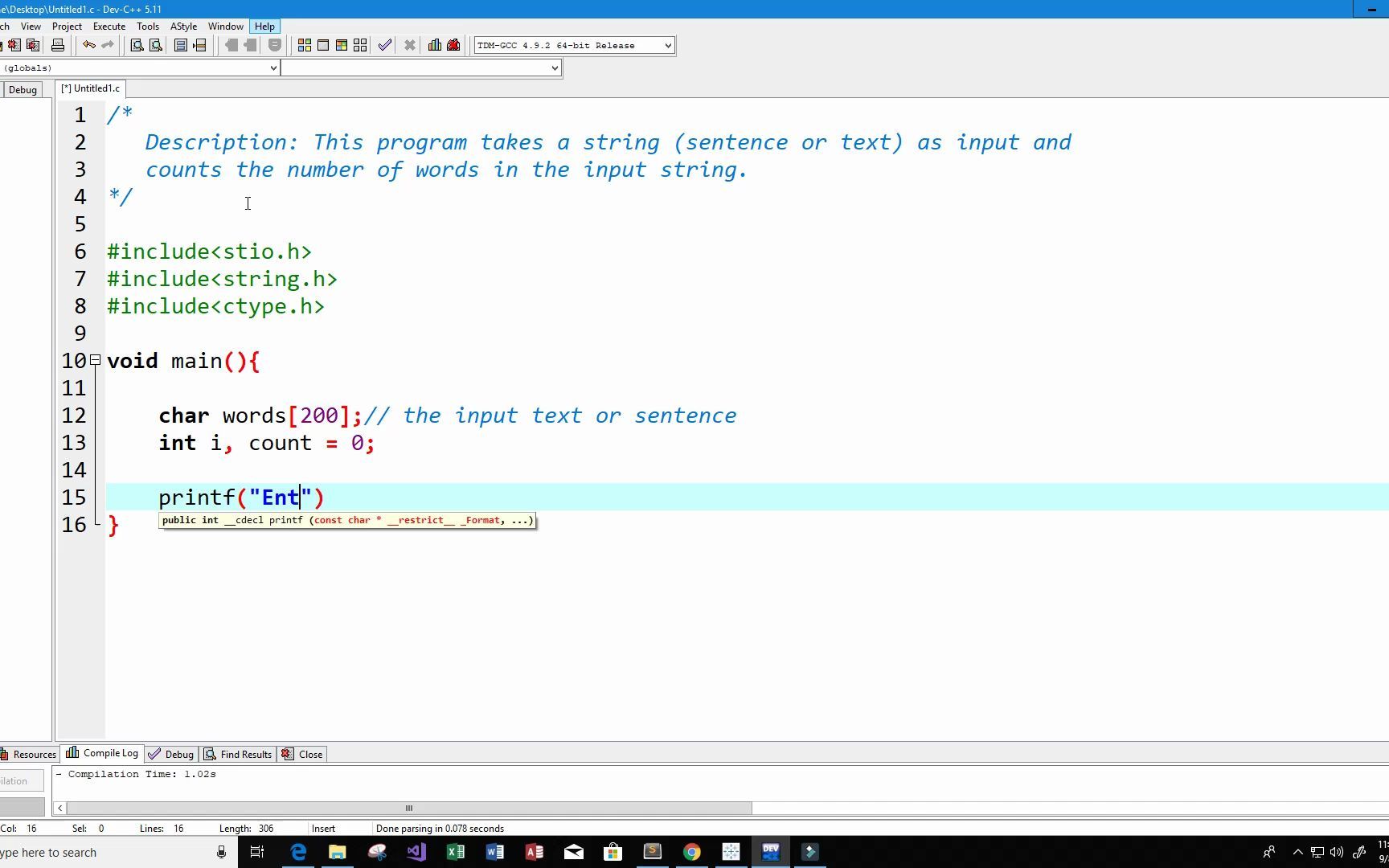 ...the Number of Words in the Input String| 计算输入字符串中的单词数