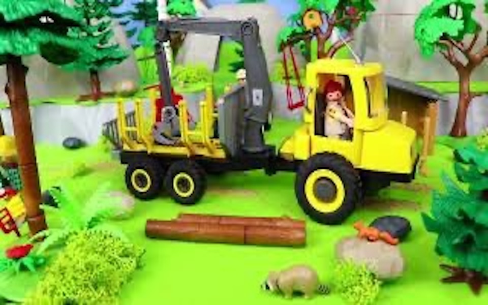 混凝土搅拌机修复街道 工程车拆箱 儿童玩具世界