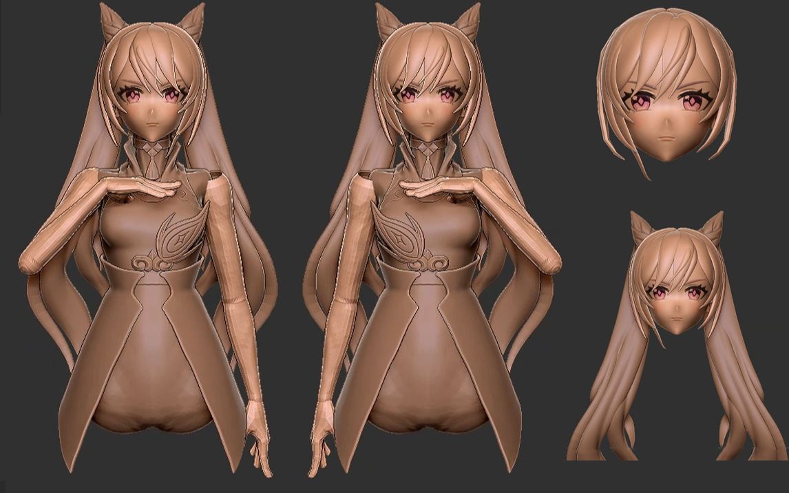 【zbrush新手教程】原神刻晴手办模型制作,自己动手,美女在手