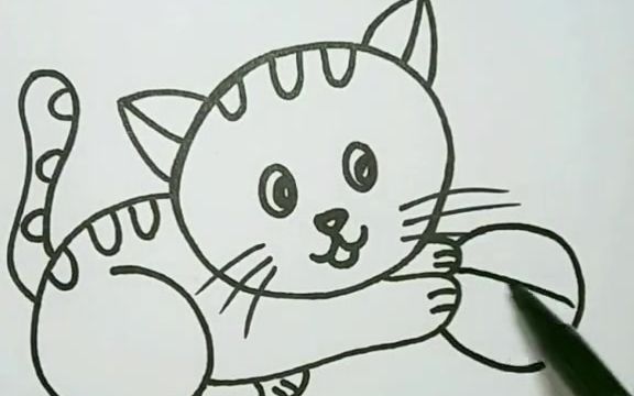 【简笔画】教你数字简笔画猫