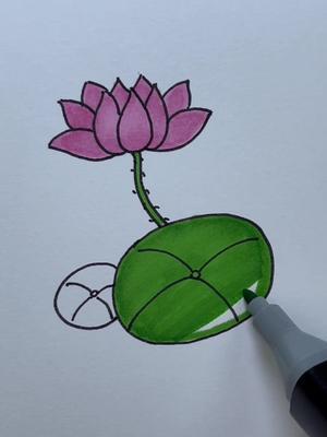 荷花简笔画,你学会了吗?#简笔画 #亲子简笔画