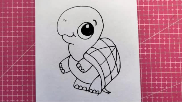小乌龟简笔画怎么画,亲子简笔画教学!