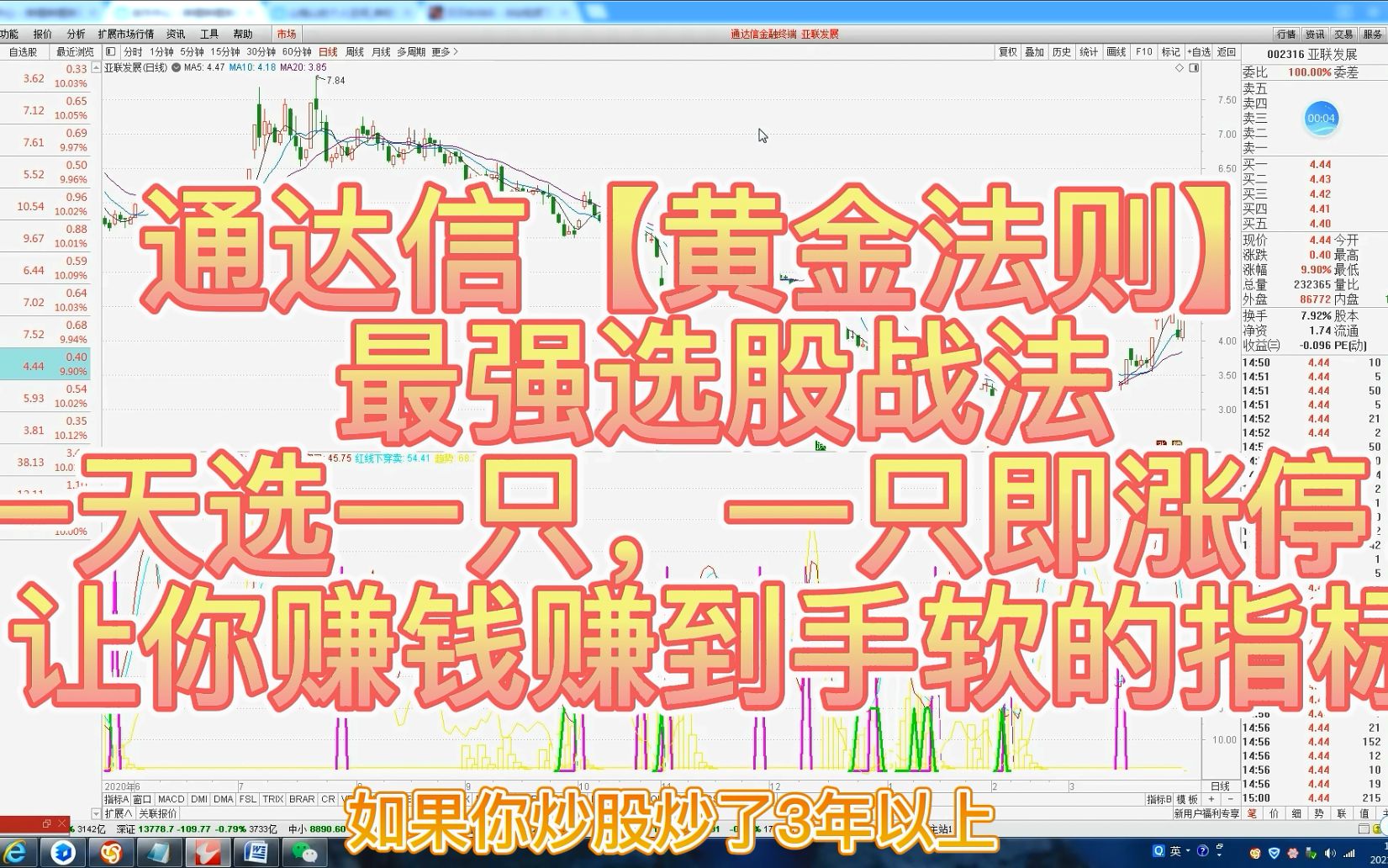 通达信【黄金法则】——最强选股战法,一天选一只,一只即涨停!让你...
