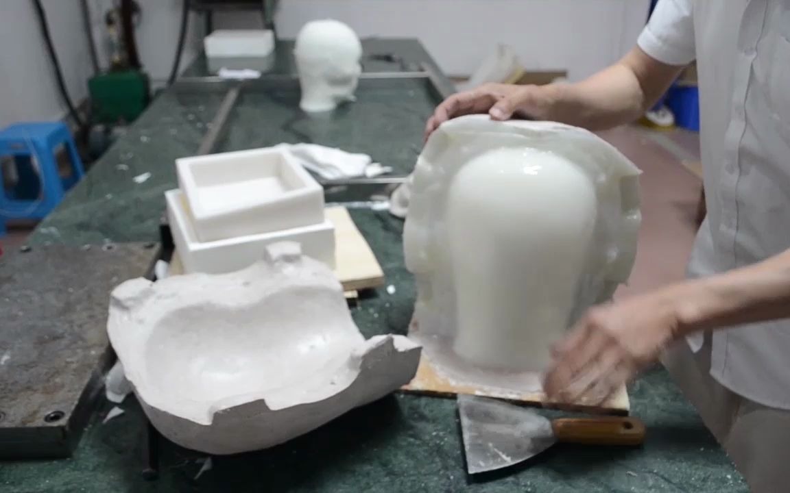 3D打印头模分片翻模外做石膏外模