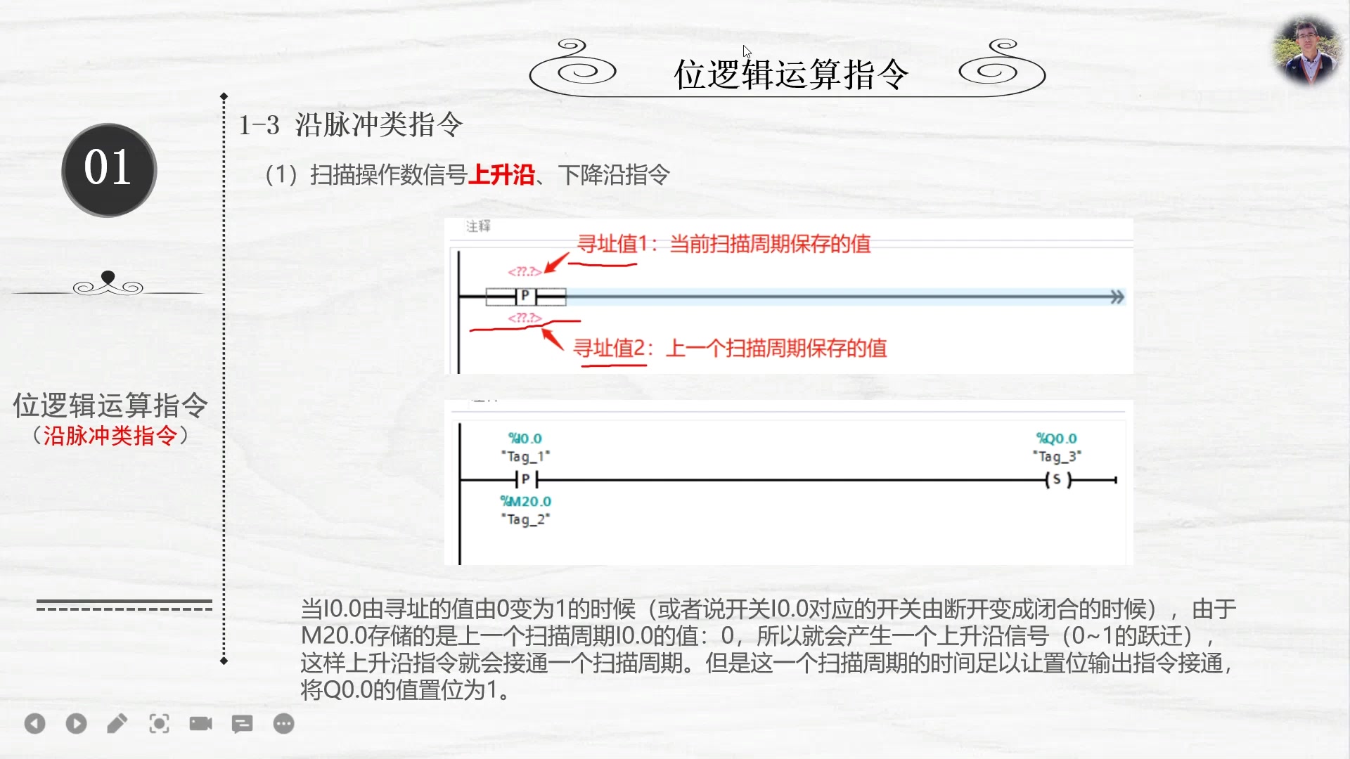 ...PLC基本指令的学习部分——扫描操作数信号上升沿、下降沿指令。