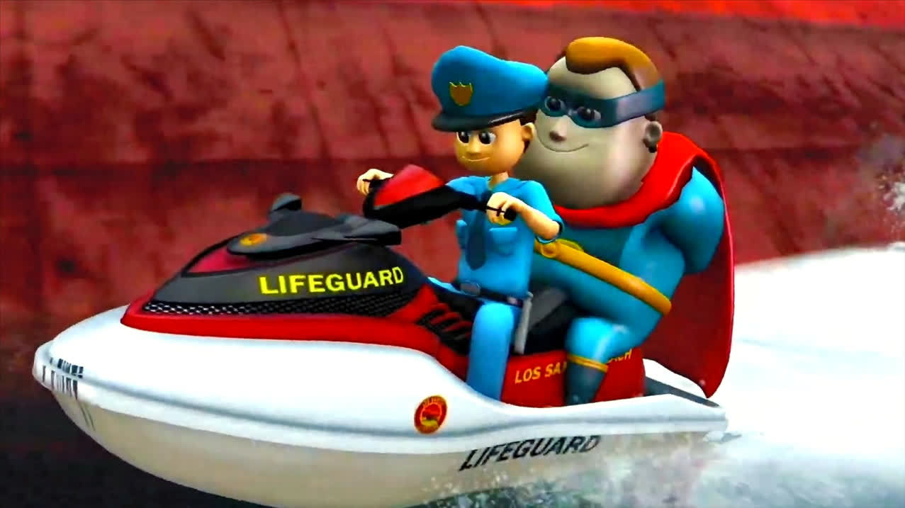 超级英雄救援事故轮船认识颜色和车辆英语早教益智动画