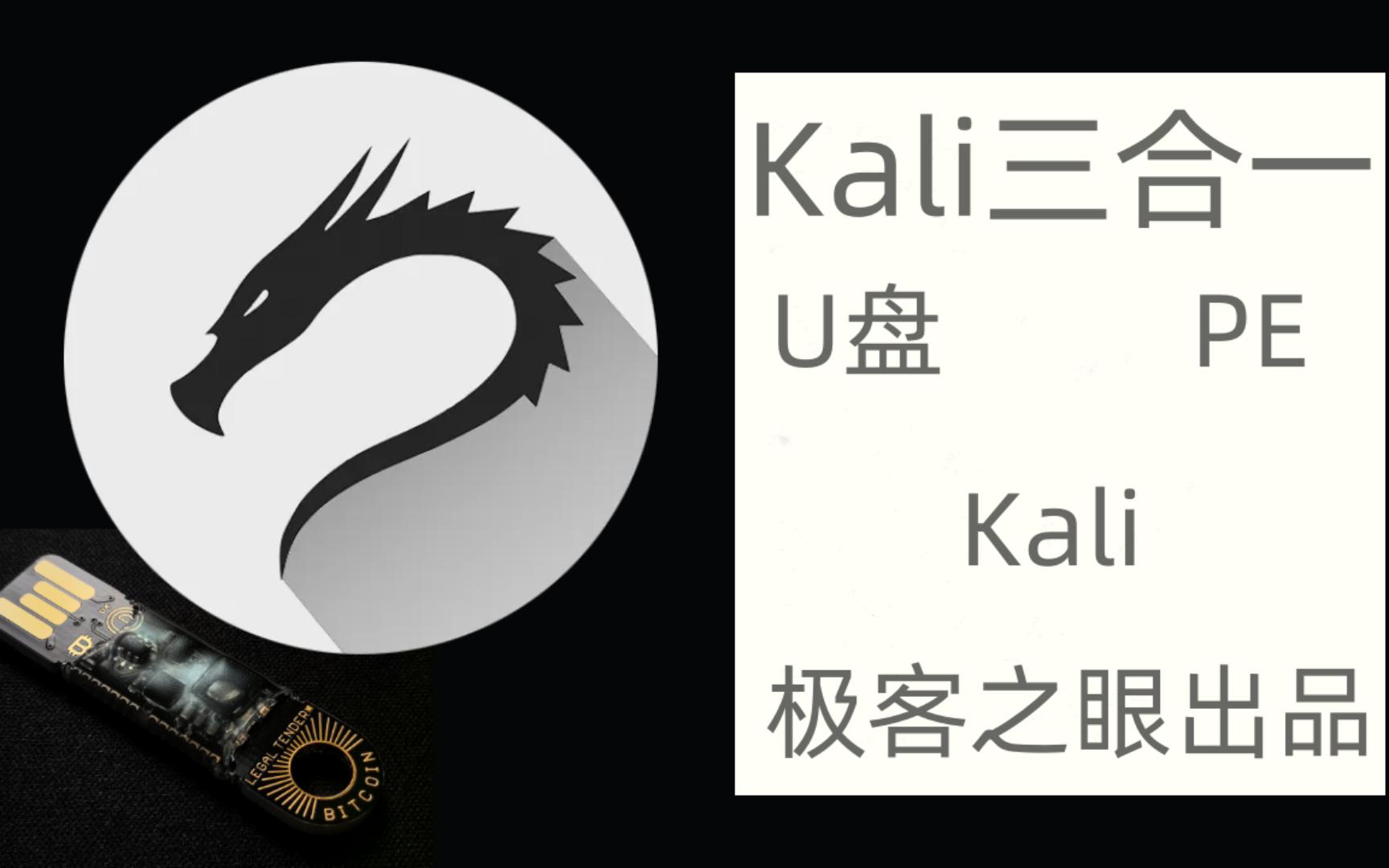 Kali+PE系统+U盘三合一 教你制作极客安全测试便携式U盘
