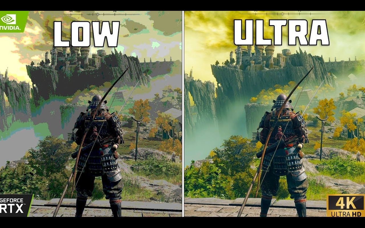 PC版《艾尔登法环》单项特效:最低画质 vs 最高画质 | 2K分辨率对比