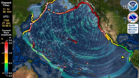 1700年西雅图地区9.2级大地震海啸模型模拟