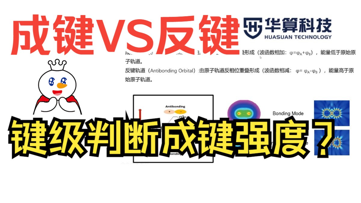 ...轨道、反键轨道!以及如何通过键级判断成键的强度!| 华算科技 DFT计算