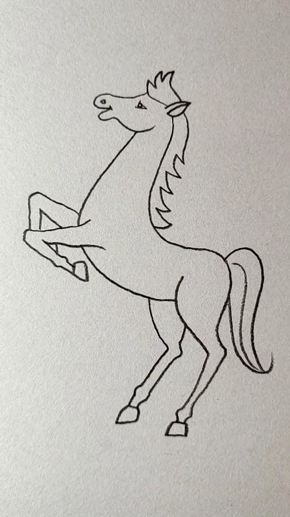 简笔画教程分享 奔腾的马 超级简单哦!