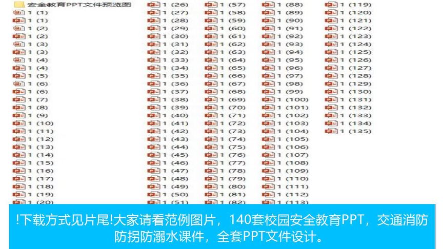 140套校园安全教育PPT,交通消防防拐防溺水,班会培训完美套用