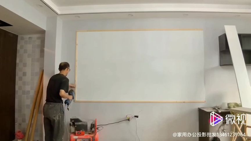 酒店多套影院房简易幕+投影仪安装调试过程,实拍效果图。