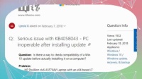 Win10一补丁或导致部分PC无法启动