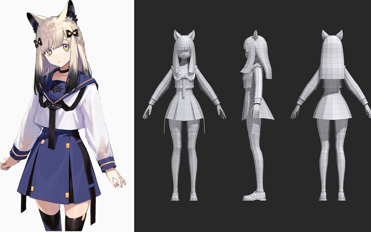 【3DMAX新手教程】从box开始教你制作二次元动漫美少女,3dmax...