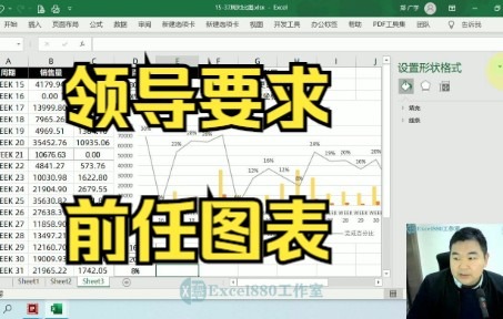 Excel图表美化 销售计划对比图 柱形图加折线图 提问请加Q群...