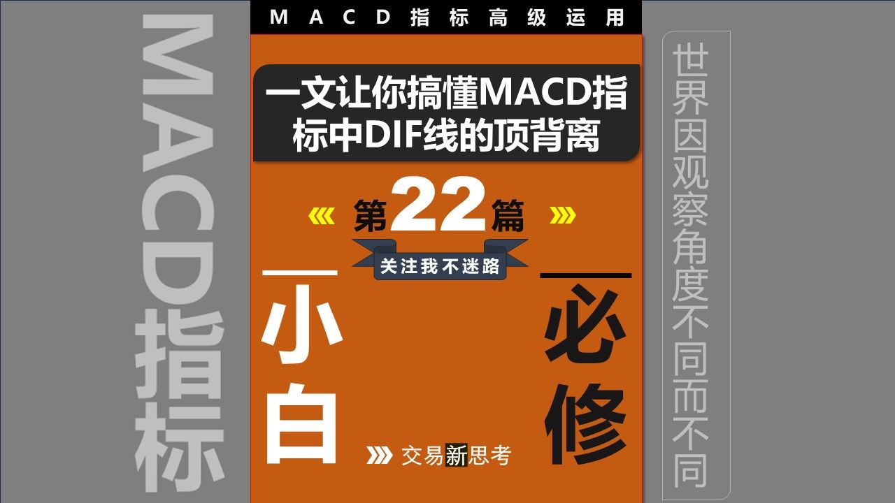 一文让你搞懂MACD指标中DIF线的顶背离(小白必修第二十二篇)