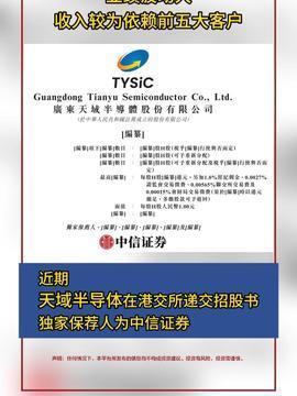 天域半导体港股IPO:业绩波动大,收入较为依赖前五大客户#天域半导体 ...