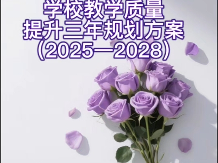 学校教学质量提升三年规划方案(2025—2028)