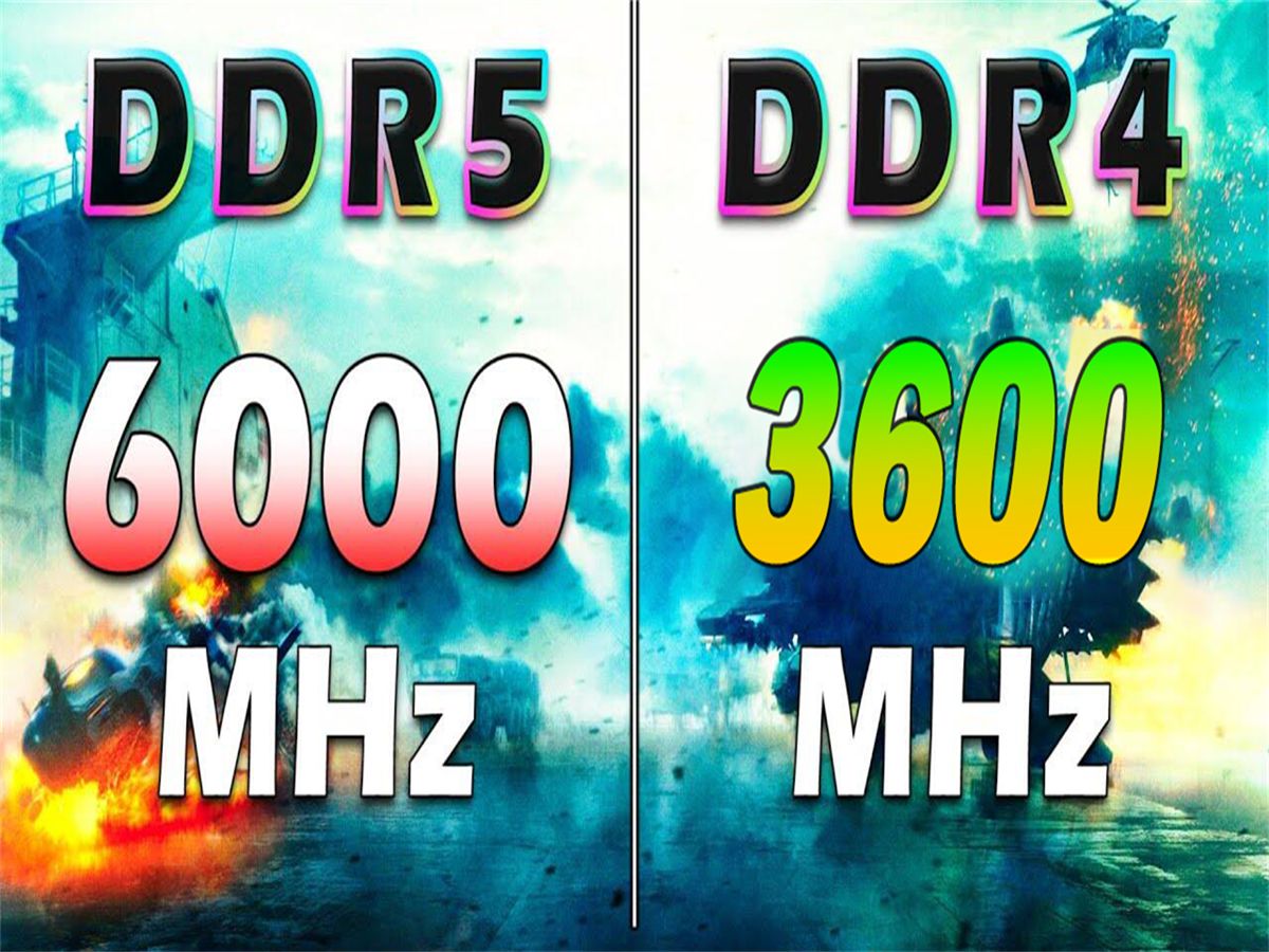 3600MHz DDR4 vs 6000MHz DDR5 游戏帧数对比(1080P分辨率测试,...