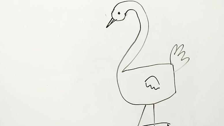 用数字2和4画鹅,儿童画 数字画,祈福笑歌画画教程