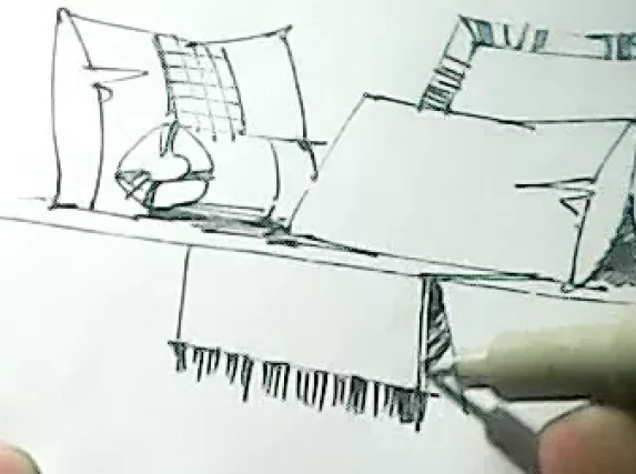 08 室内设计手绘表现技法 线描单体的练习(五)