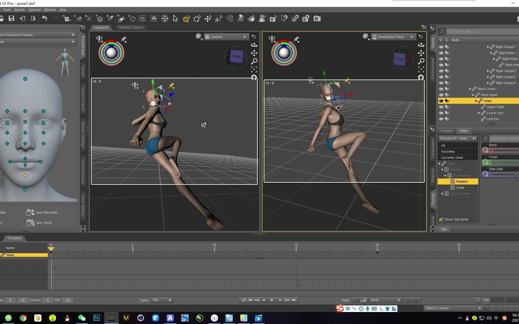 【3D辅助绘画】DAZ模型动态运用