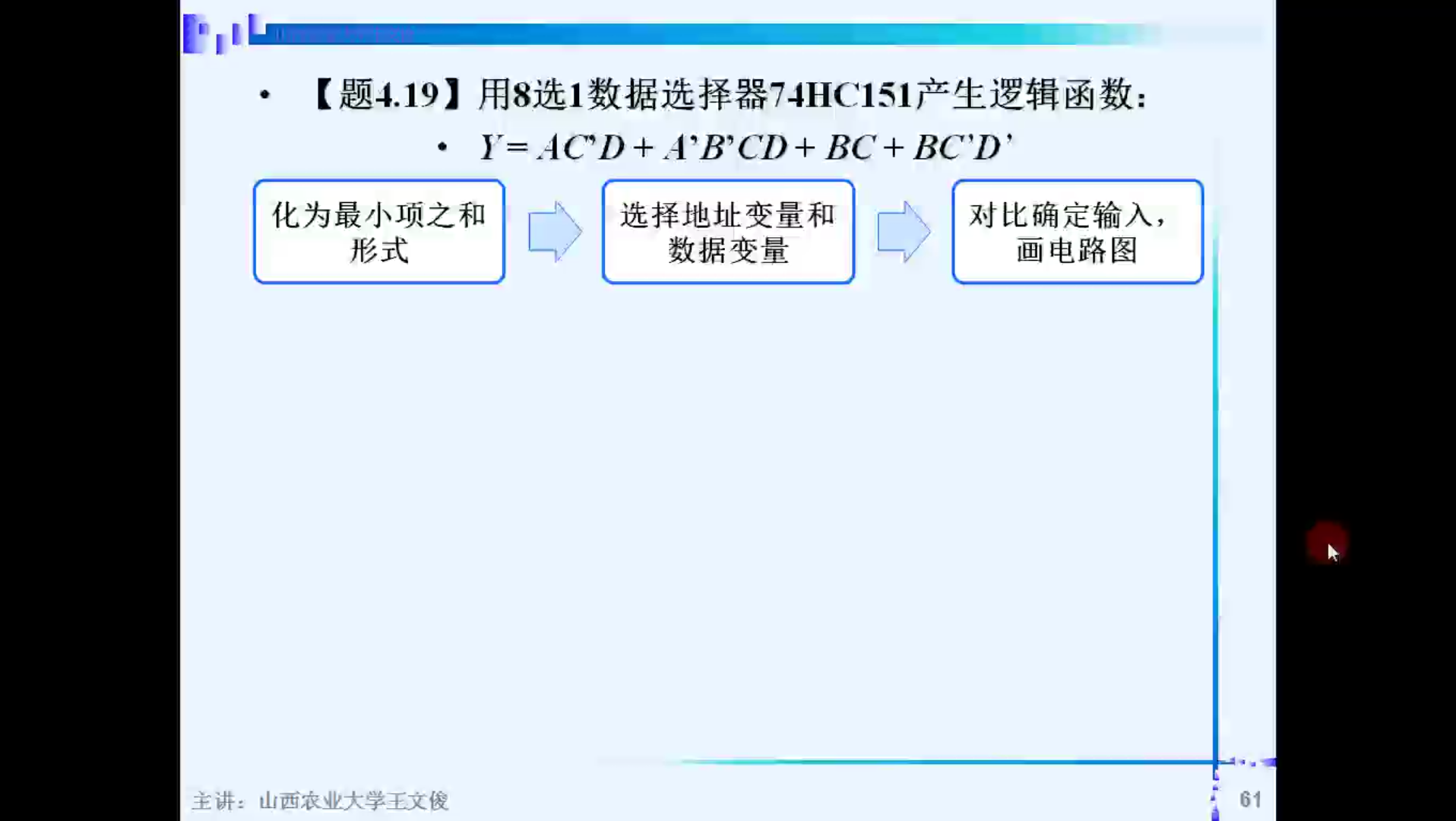 数字电子技术基础 题4.19