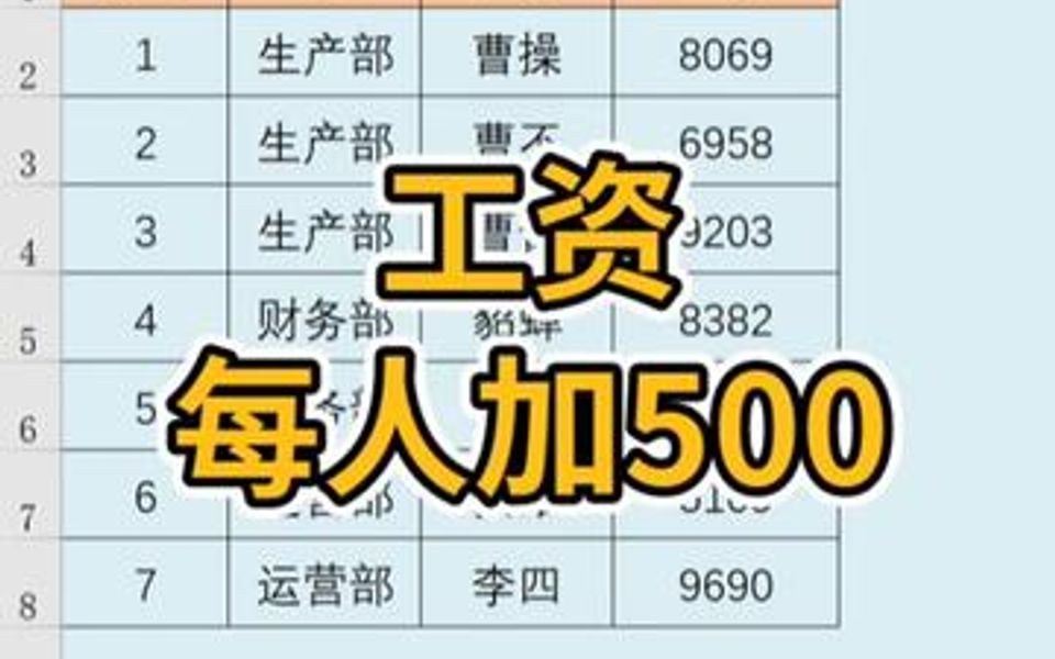 工资每人加500