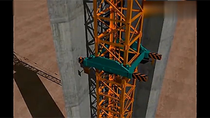 超高层内爬式塔吊原来是这样升上去的(不同于独立式塔吊升高)