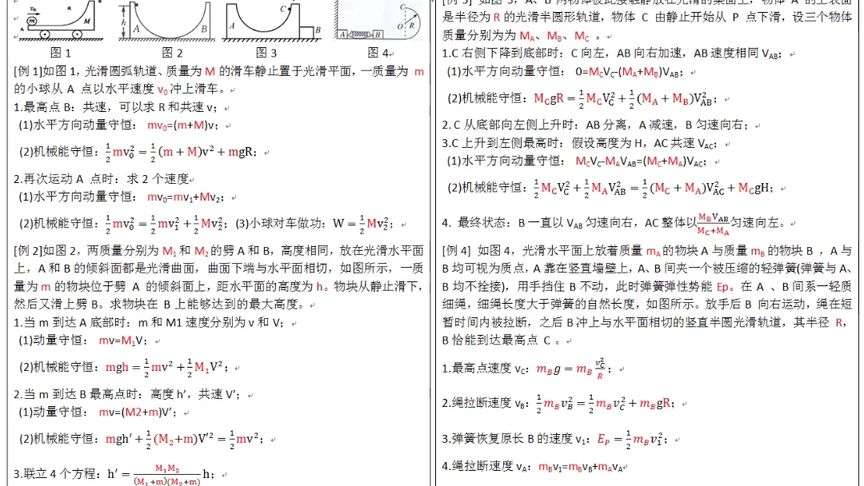 动量守恒-圆槽模型