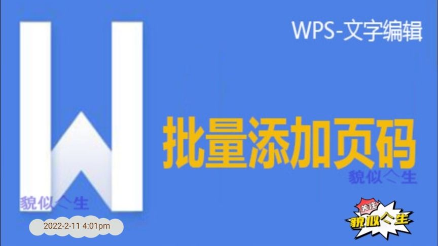 WPS文字编辑小技巧:批量添加页码