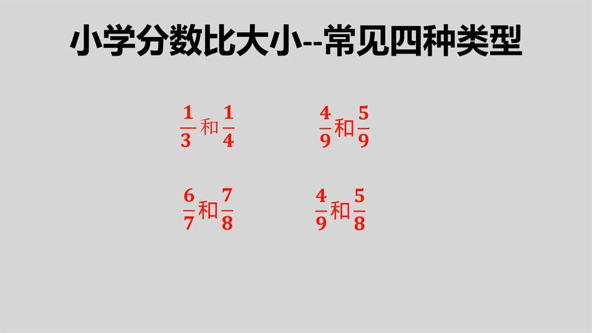 小学分数比大小 常见四种类型