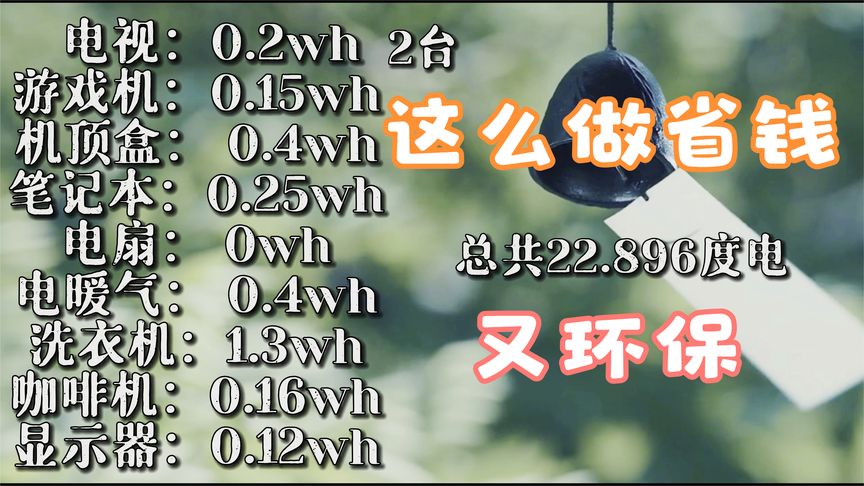 省电小技巧,家电待机耗电情况测试
