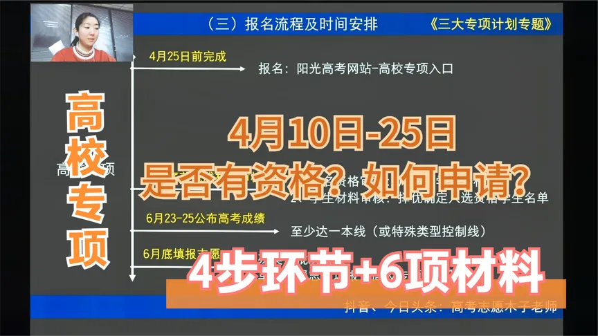 三大专项(一)高校专项计划如何申请?4个环节+6项材料须熟知!