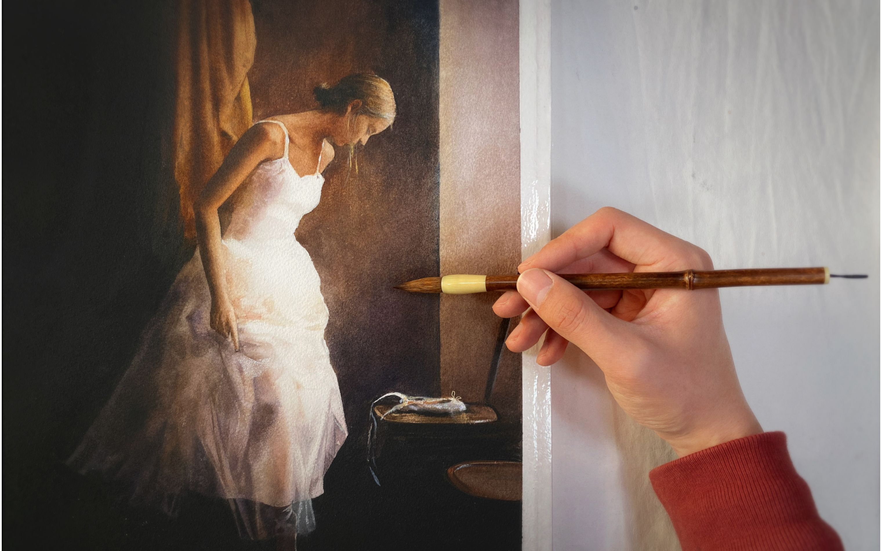 如何在家画出美术馆大作既视感的水彩画?【水彩作画实录】常想一二