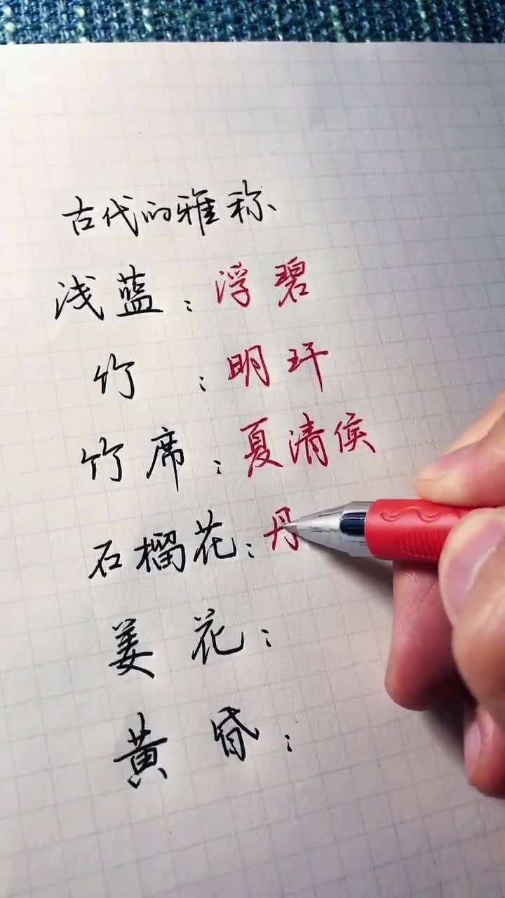 这些古代雅称你知道几个? #写字 #古代雅称