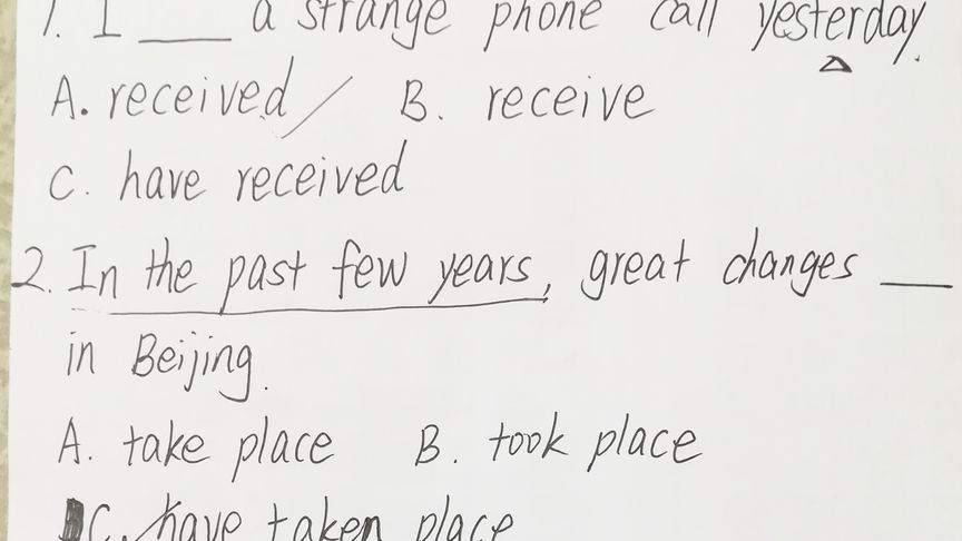 英语中一般过去时和现在完成时的区分,做题掌握三要素不会再选错