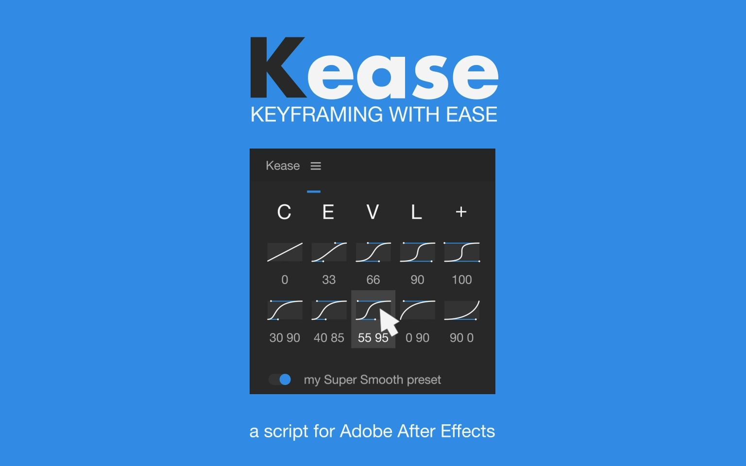 AE脚本-关键帧缓入缓出曲线调节控制操作工具 Kease + 使用教程