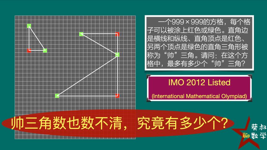 数学国际竞赛题,帅三角的个数巨大,看选手们如何计算