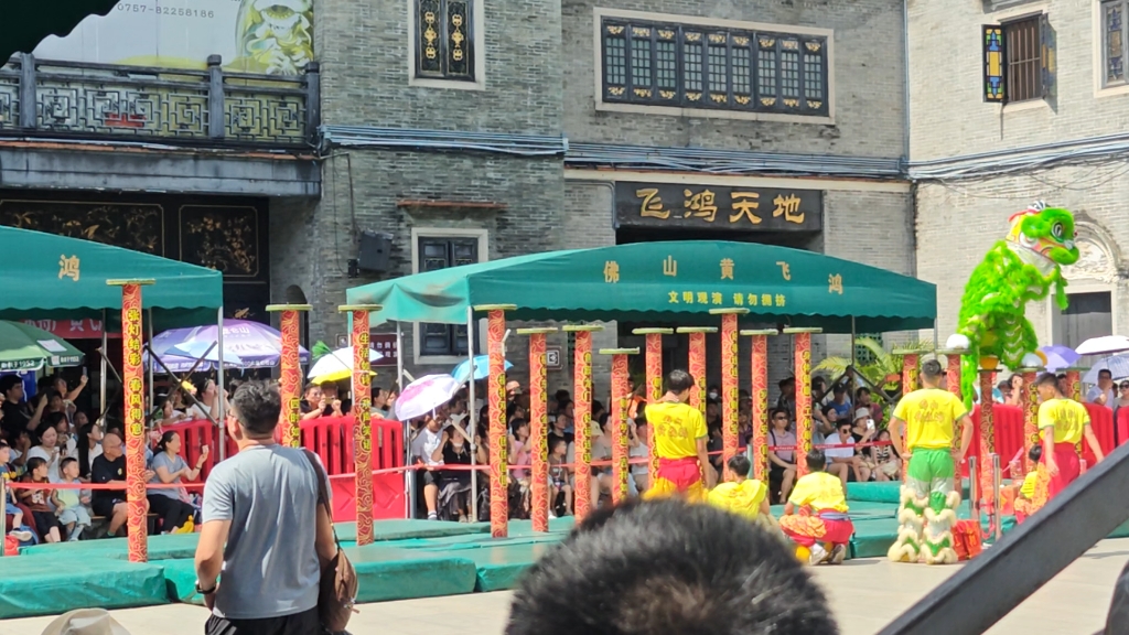 佛山祖庙黄飞鸿纪念馆的舞狮表演,非常有文化传承的感觉