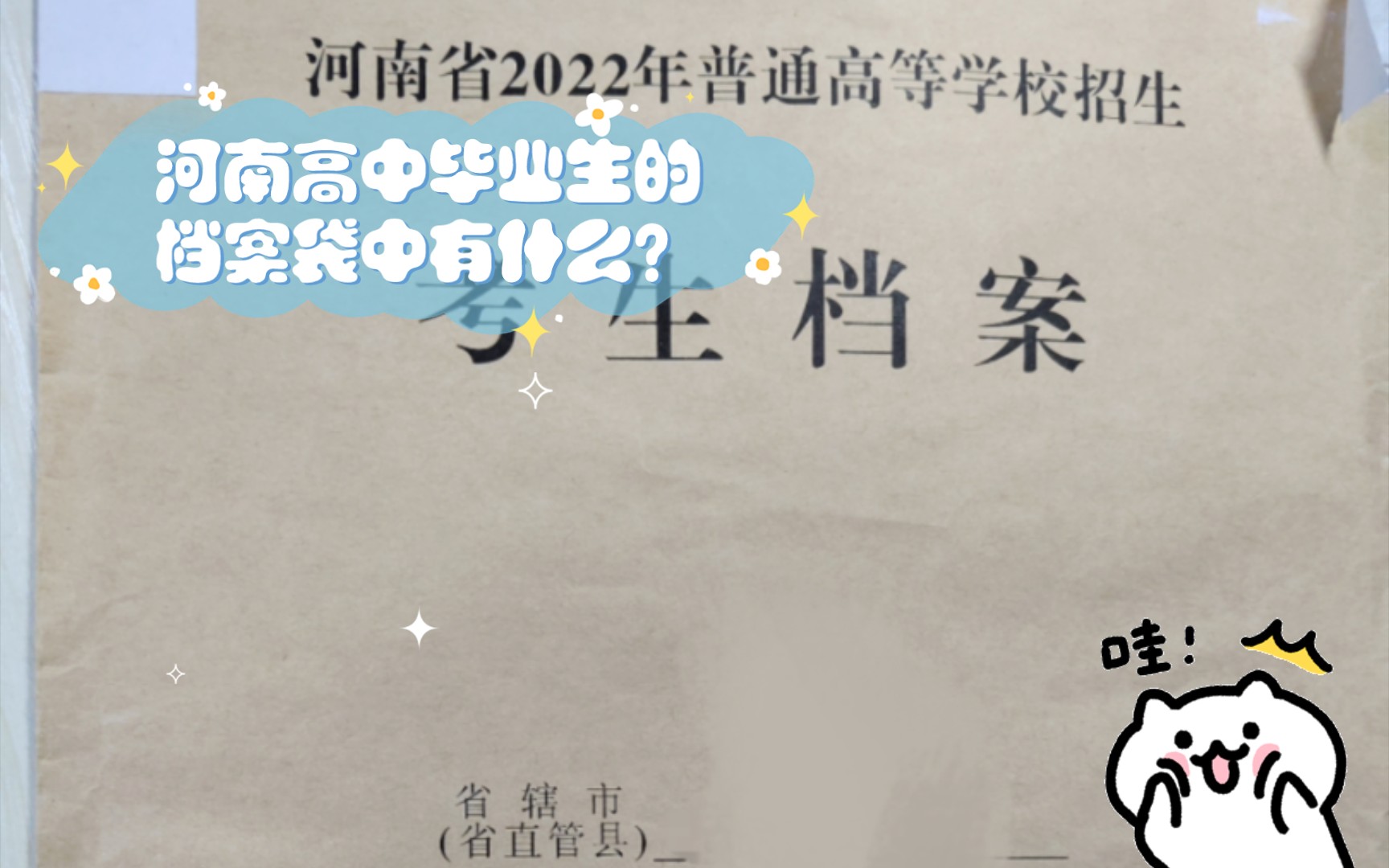 河南高中毕业生的档案袋中有什么?一起来看看吧!