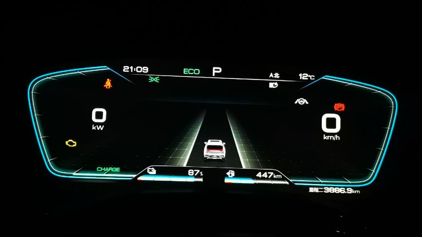 比亚迪唐DMI仪表盘模式切换界面