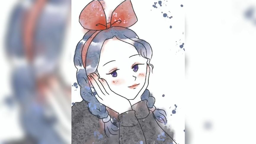 ipad人物简笔绘画,水彩效果,软件procreate