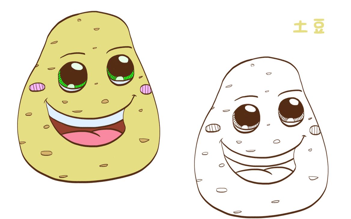 简笔画大全,土豆(二)