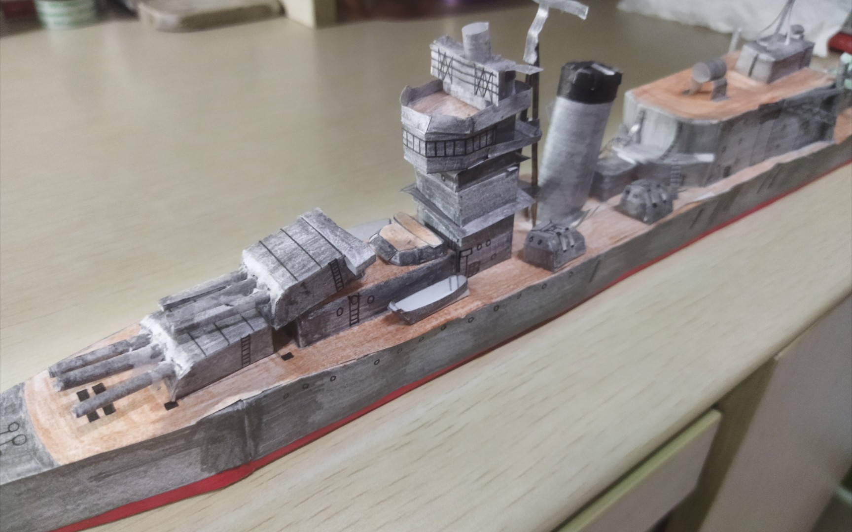 【纯手绘军舰纸模型】大淀级轻巡洋舰大淀号