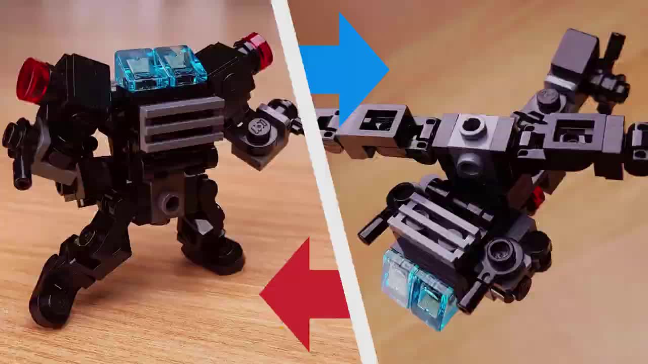 可爱乐高积木微型立方体机器人3d动画