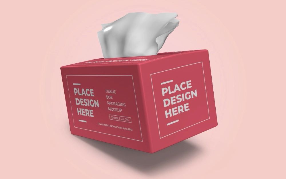 纸巾盒抽纸盒餐巾纸盒包装设计样机