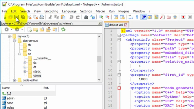 wxFormbuilder 2 - 设置 Python 生成代码的默认值