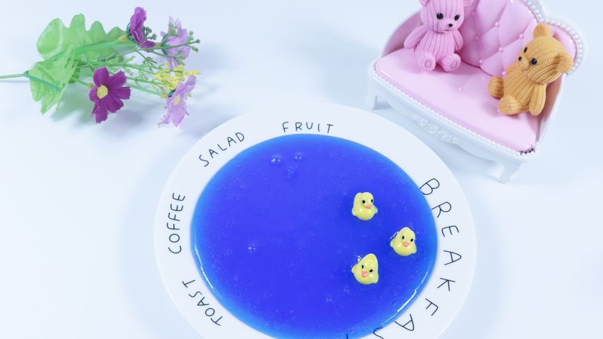 自制的蓝色海洋起泡胶,制作过程简单无硼砂